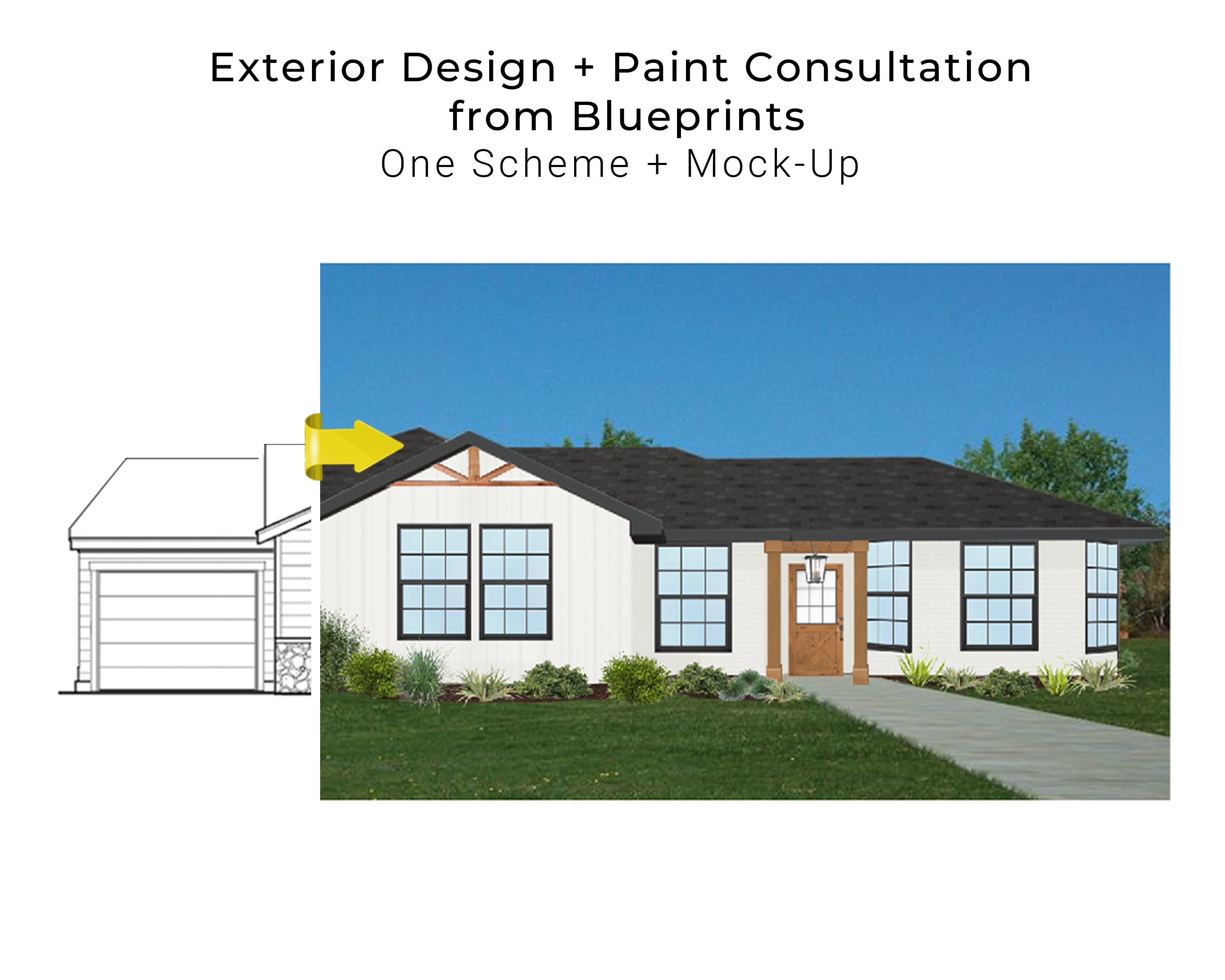 Exterior House Paint & Design Consultation Home Color Design Rendering ...