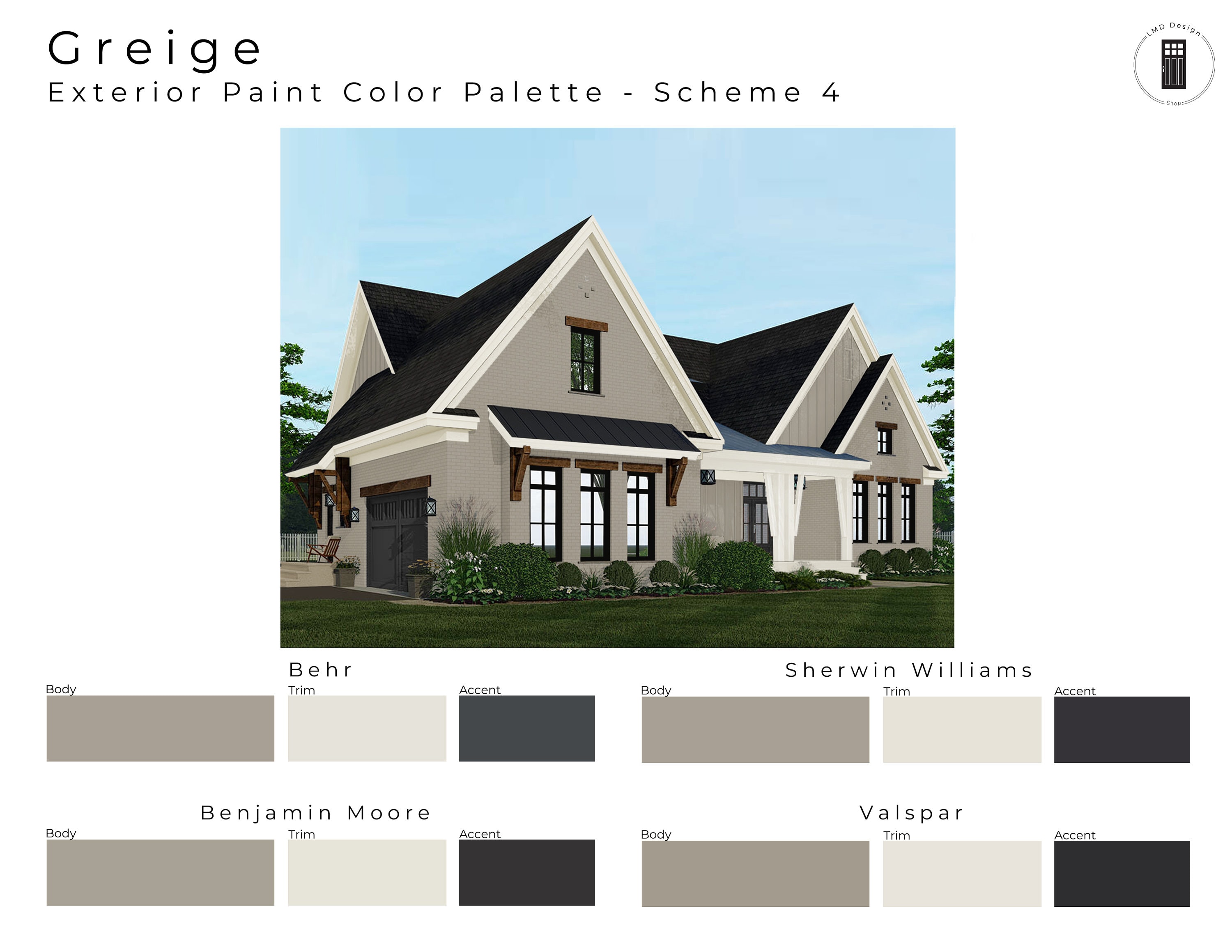 Greige Gray Exterior Paint Palettes | Greige House Exterior Paint ...