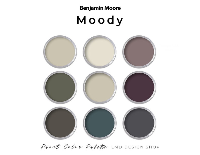 Benjamin Moore Moody Paint Color Palette Dark, Moody Paint Color ...