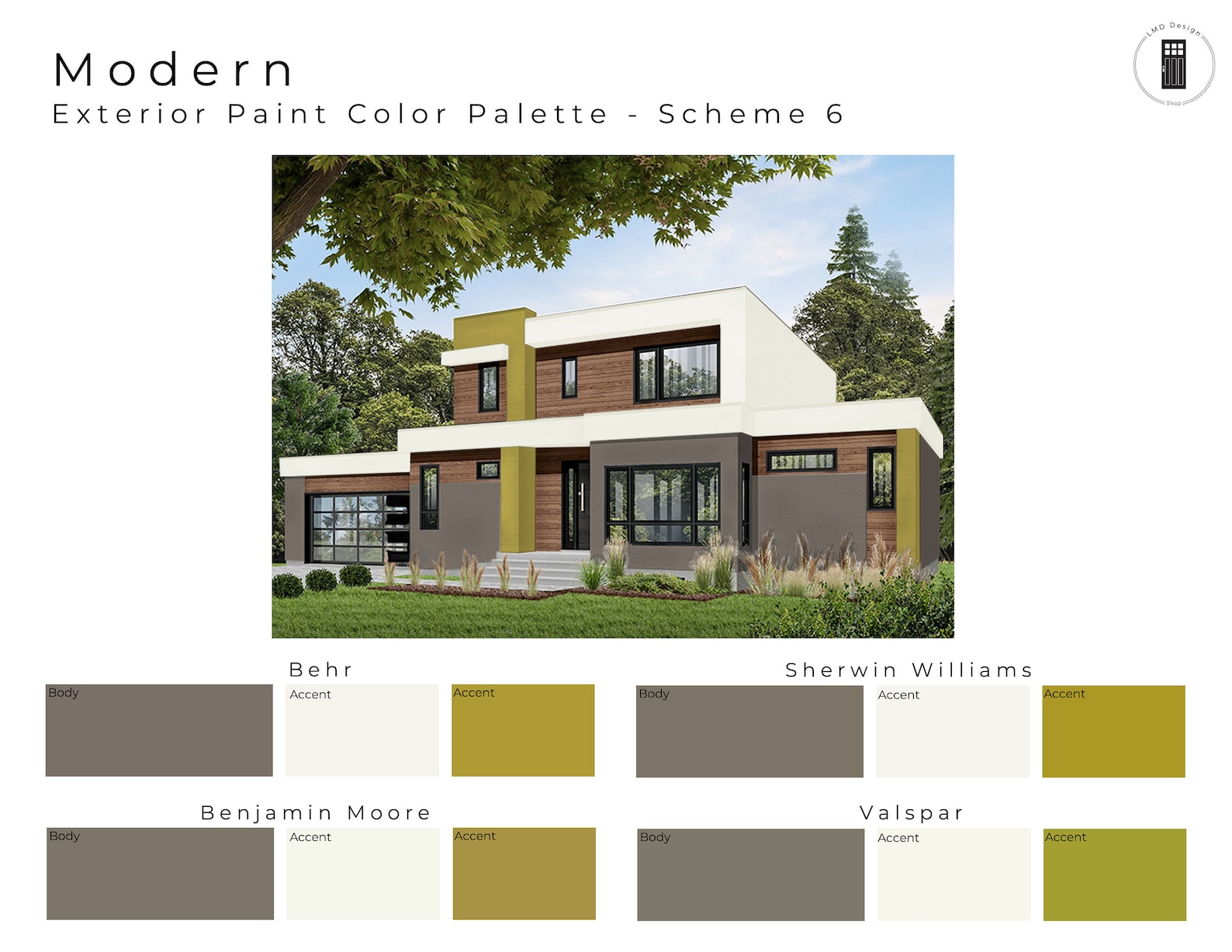Exterior Paint Color Palettes Modern Home House Paint Color - Etsy