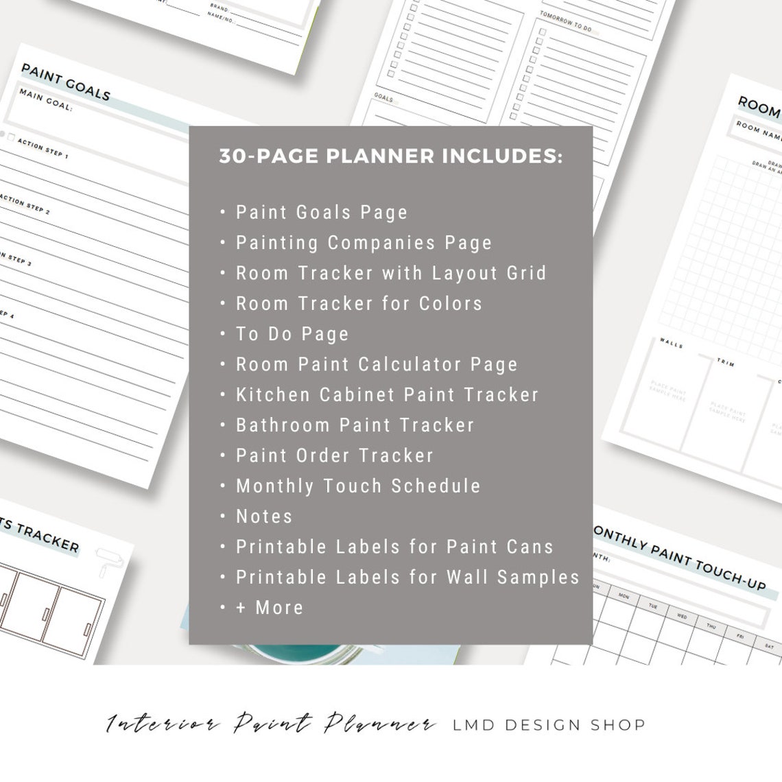 Interior Paint Color Planner Printable Home Paint Tracker - Etsy