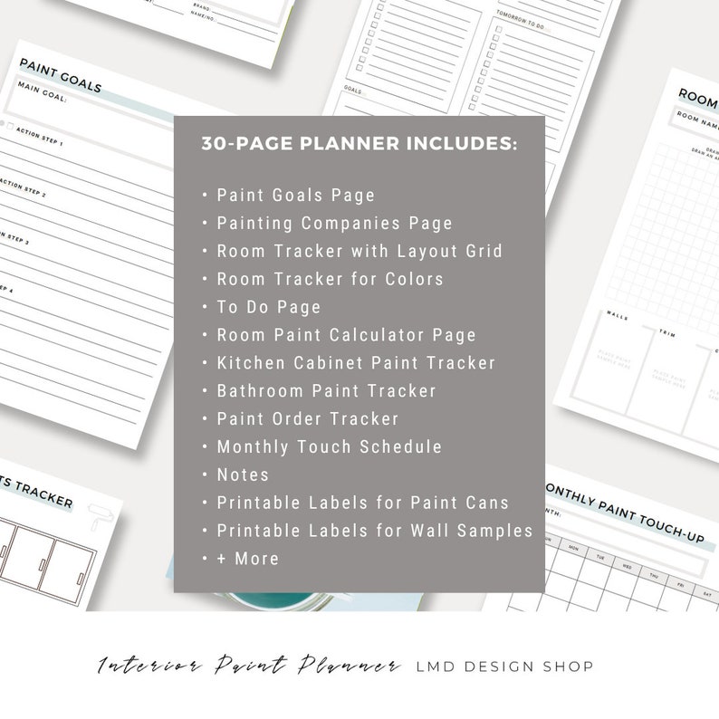 Interior Paint Color Planner | Printable Home Paint Tracker - Etsy