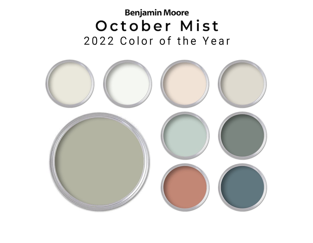 October Mist Benjamin Moore Paint Palette | Whole House Color Palette ...