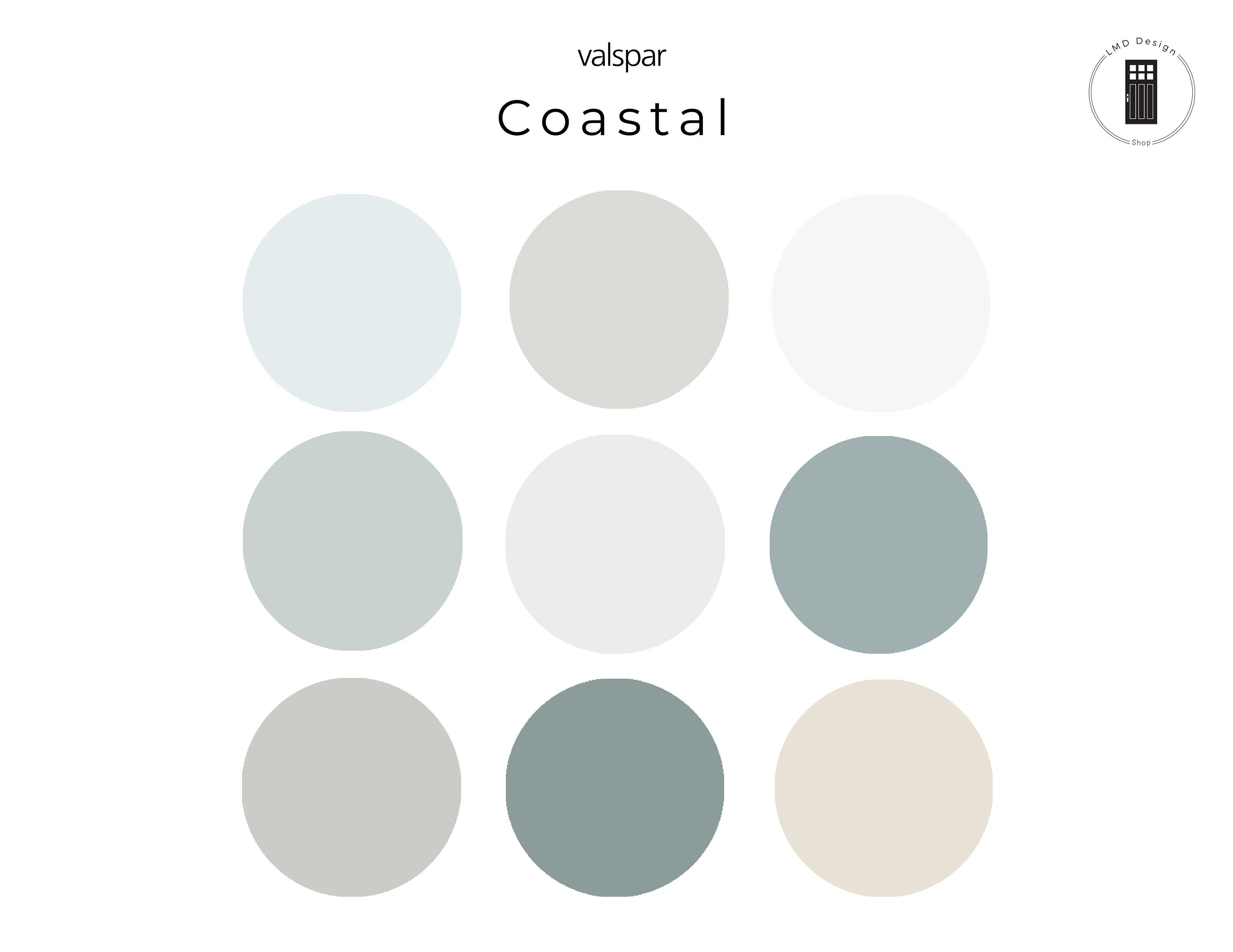 Coastal Valspar Paint Color Palette | Whole House Paint Palette - Etsy