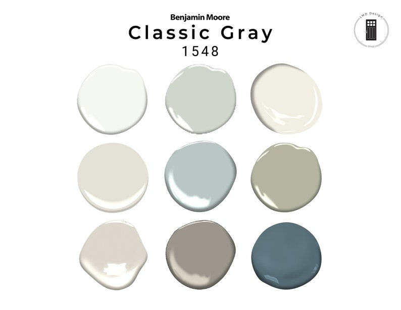 Classic Gray Benjamin Moore House Paint Palette | Classic Gray ...