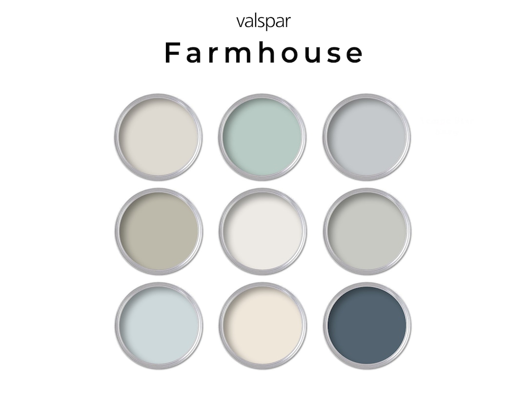 Farmhouse Valspar Paint Color Palette | Whole House Color Palette - Etsy
