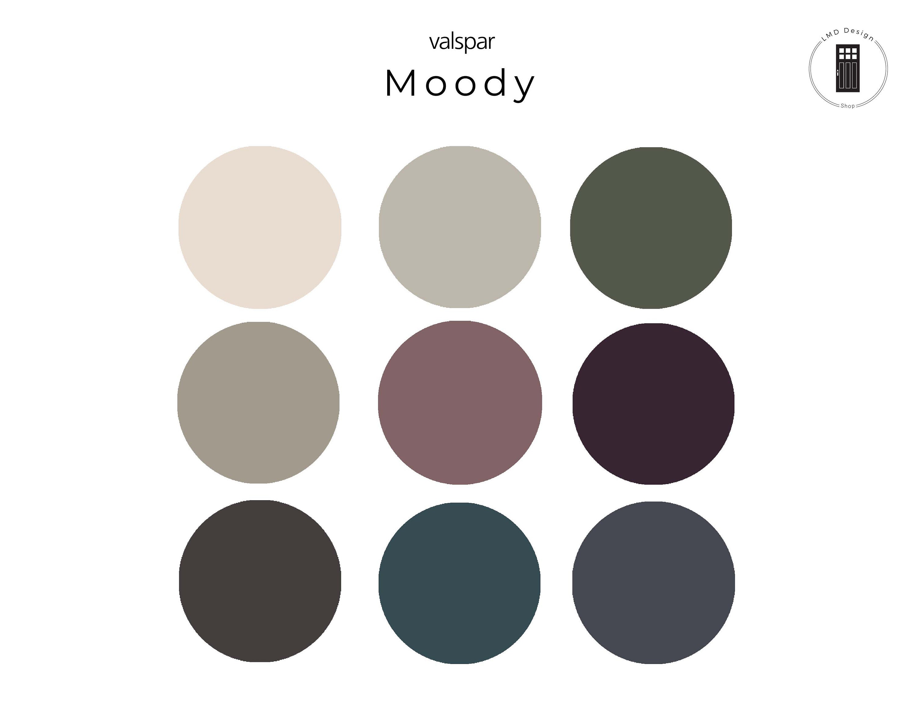 Moody Valspar Paint Color Palette Moody Whole House Valspar Paint Color ...