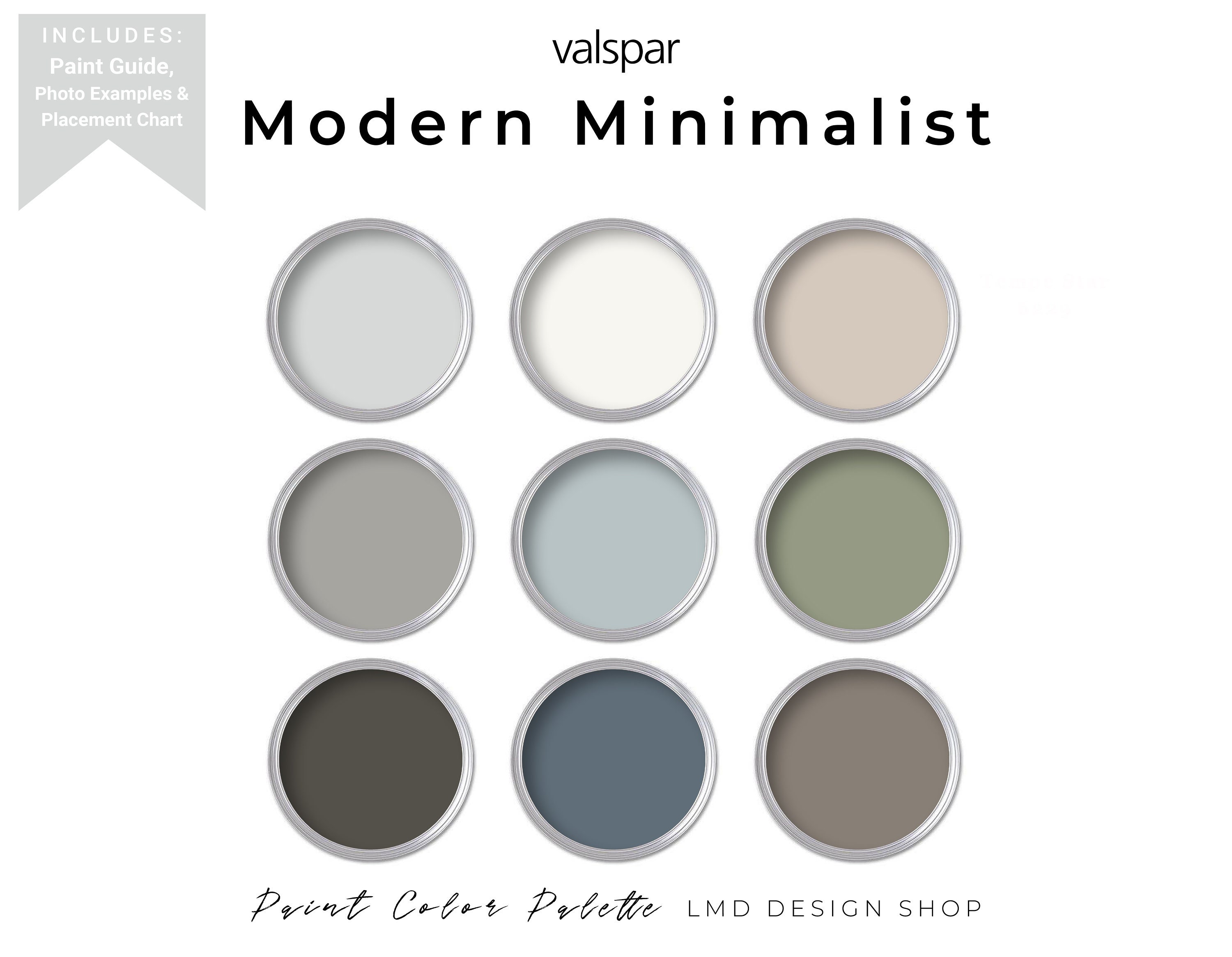 Valspar Modern Minimalist Paint Color Palette Whole House - Etsy