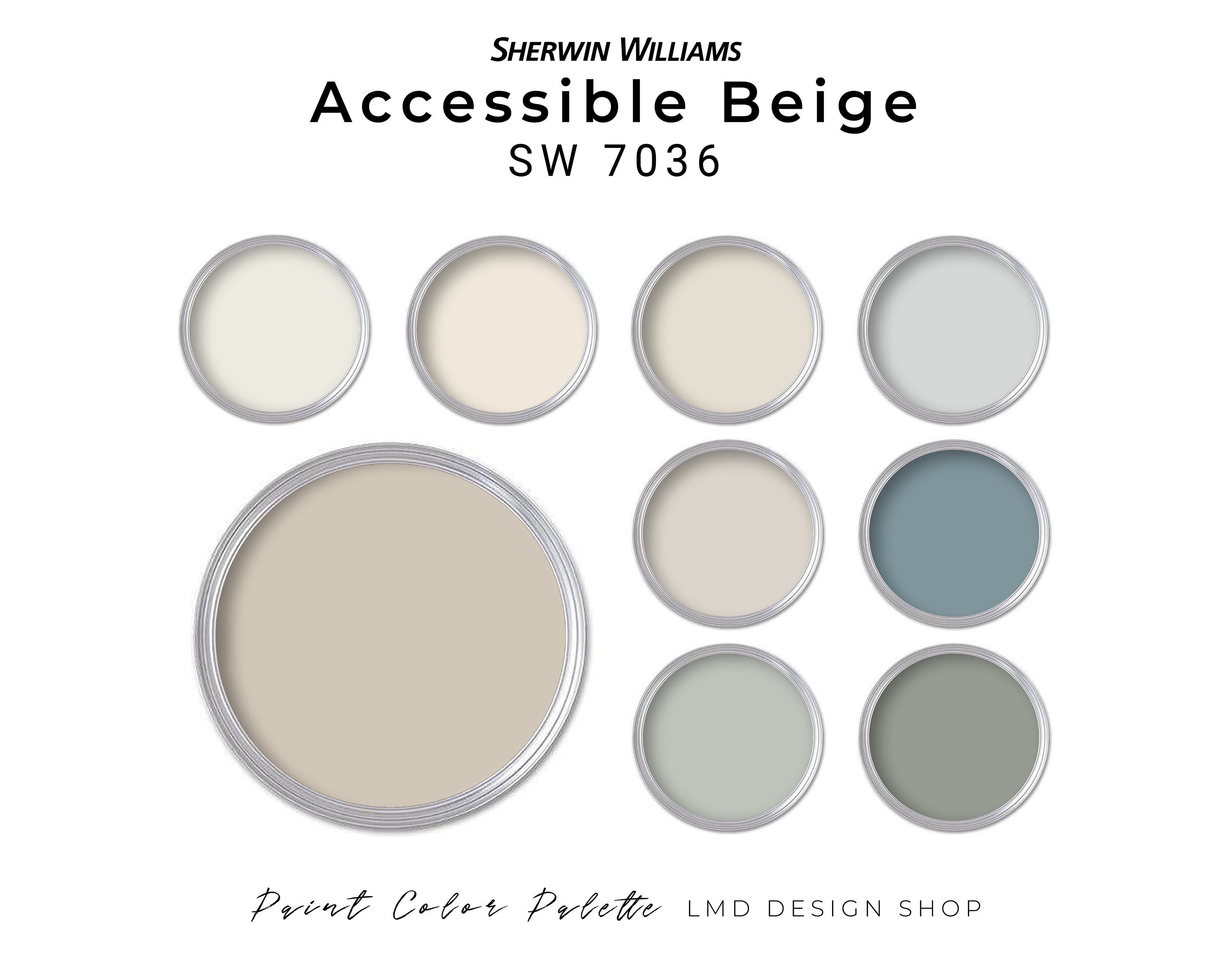 Accessible Beige Sherwin Williams Paint Color Palette Accessible Beige ...