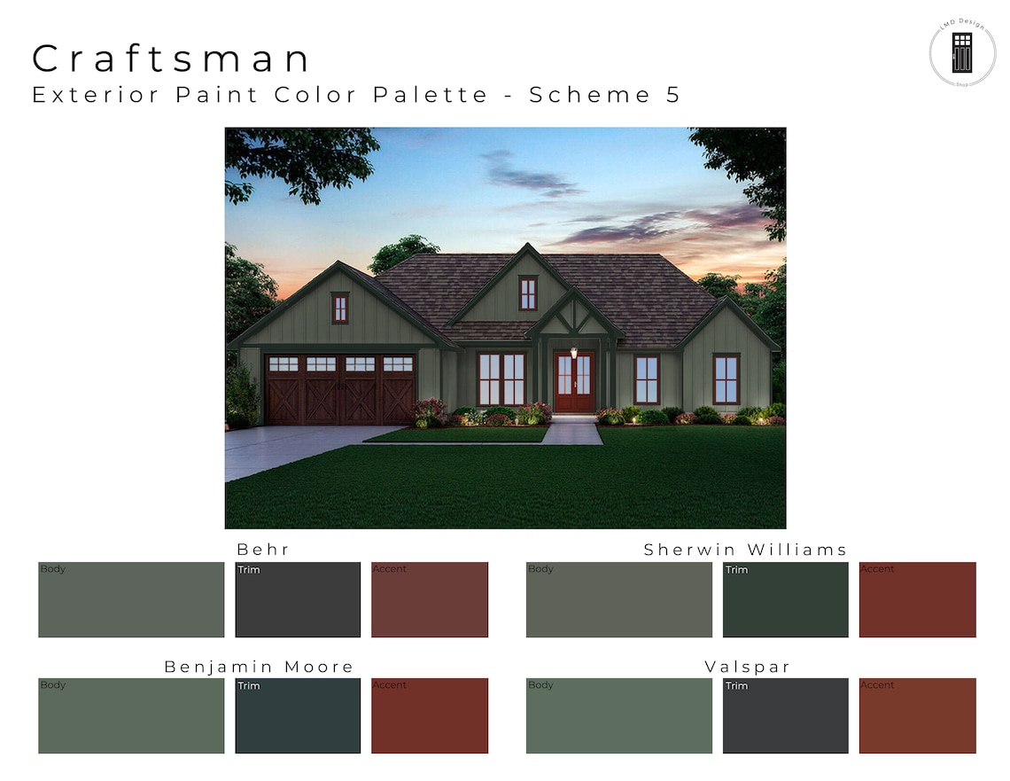 Craftsman Exterior Paint Color Palettes | Exterior House Paint Colors ...