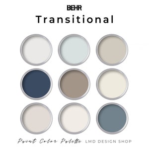 Transitional Behr Paint Color Palette Whole Home Contemporary Palette ...