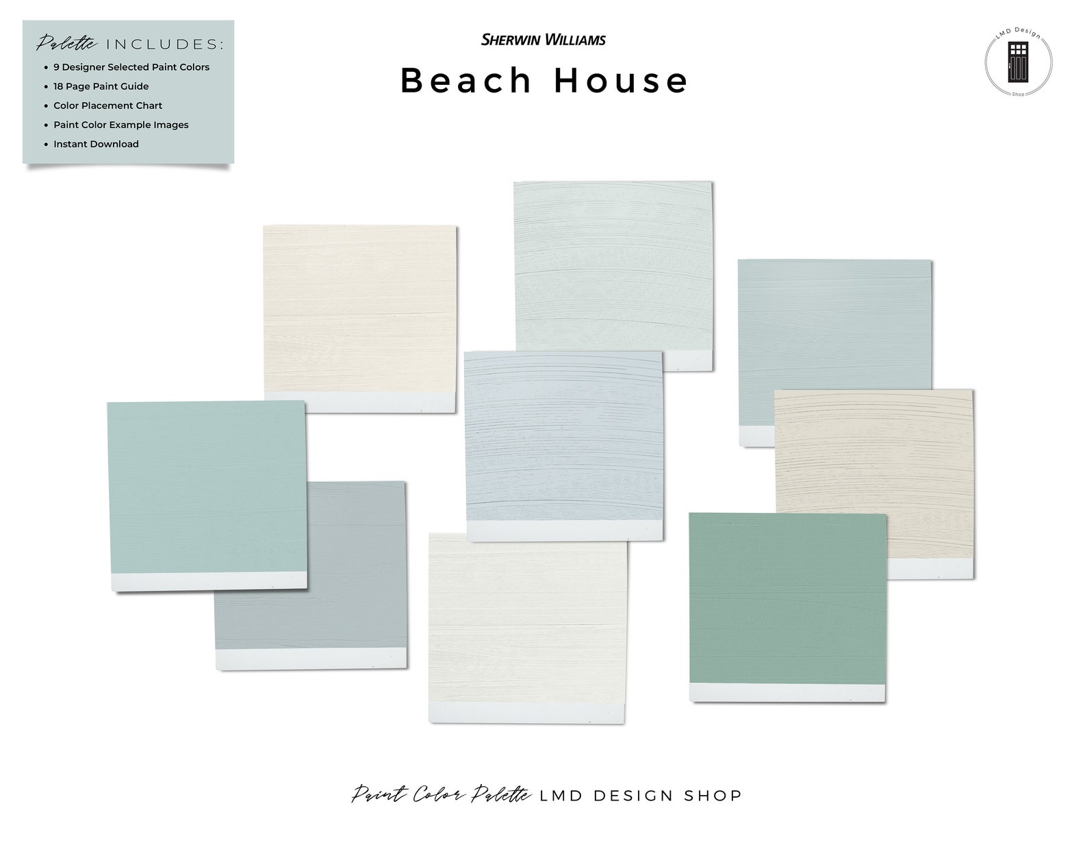 Beach House Sherwin Williams Paint Palette Coastal Paint - Etsy