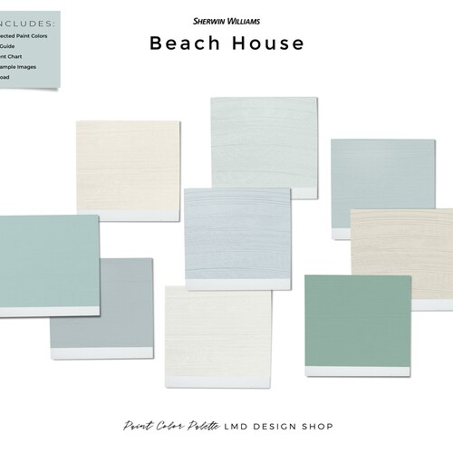 Beach House Sherwin Williams Paint Palette Coastal Paint - Etsy