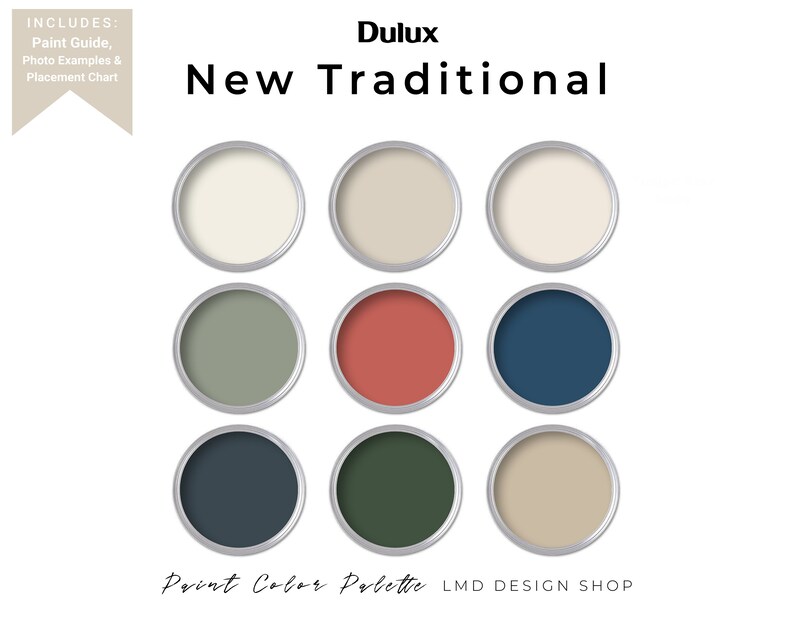 Traditional Paint Color Scheme Dulux Paint Palette for Home - Etsy