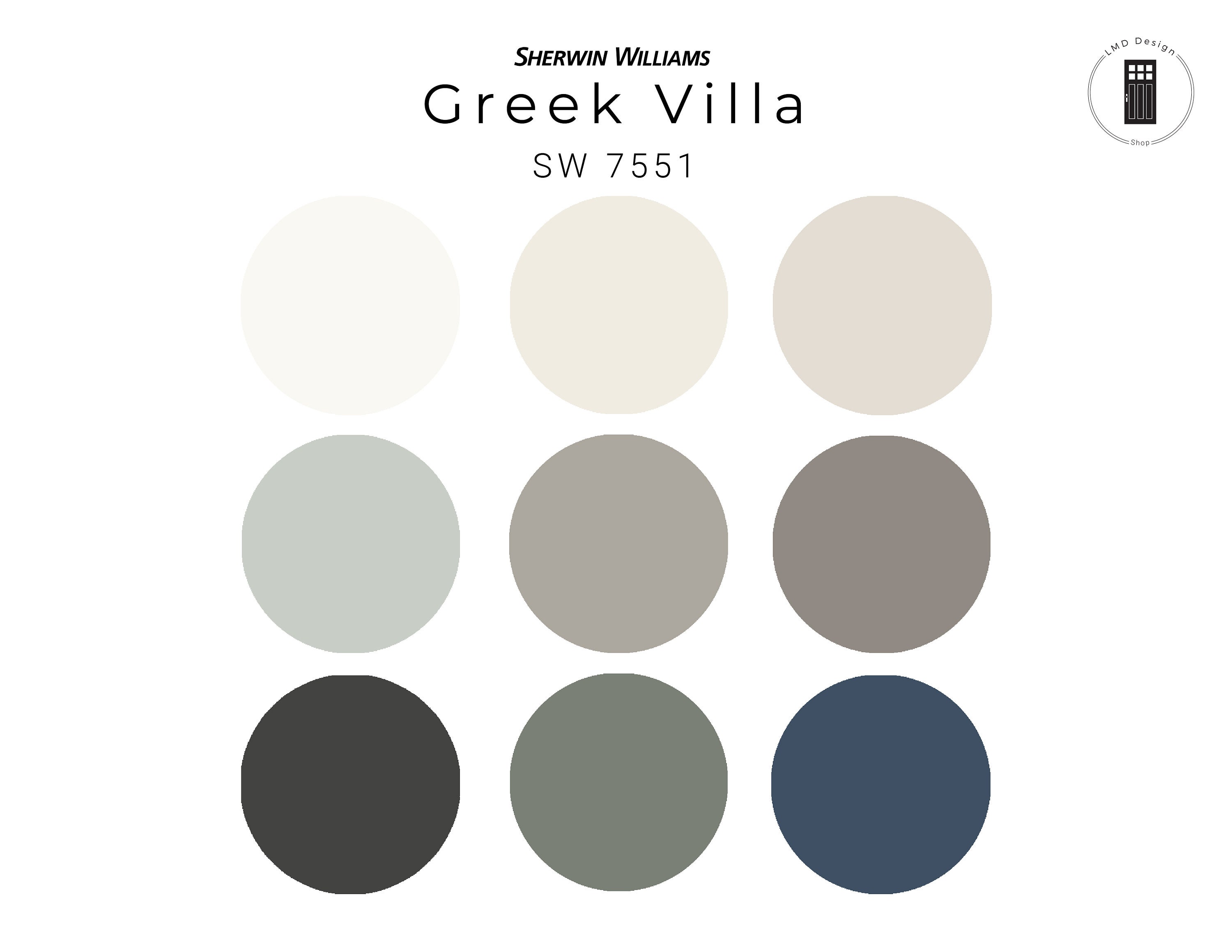Greek Villa Sherwin Williams Paint Color Palette | Greek Villa Whole ...