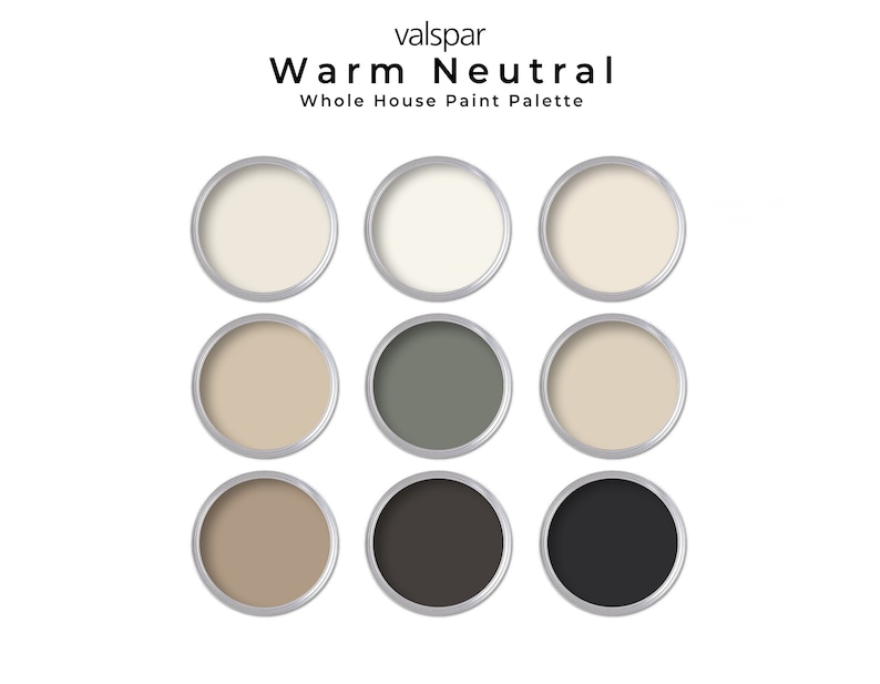 Neutral, Warm Valspar Paint Color Palette | Cozy Valspar Interior Whole ...