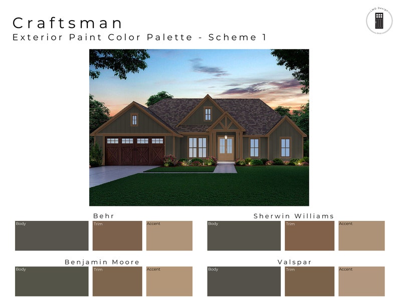 Craftsman Exterior Paint Color Palettes | Exterior House Paint Colors ...