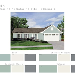 Exterior Paint Color Palette for Ranch House | Paint Colors for ...