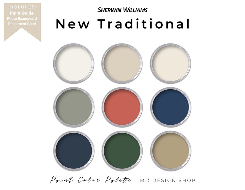 Sherwin Williams Traditional Paint Color Palette Paint Scheme - Etsy