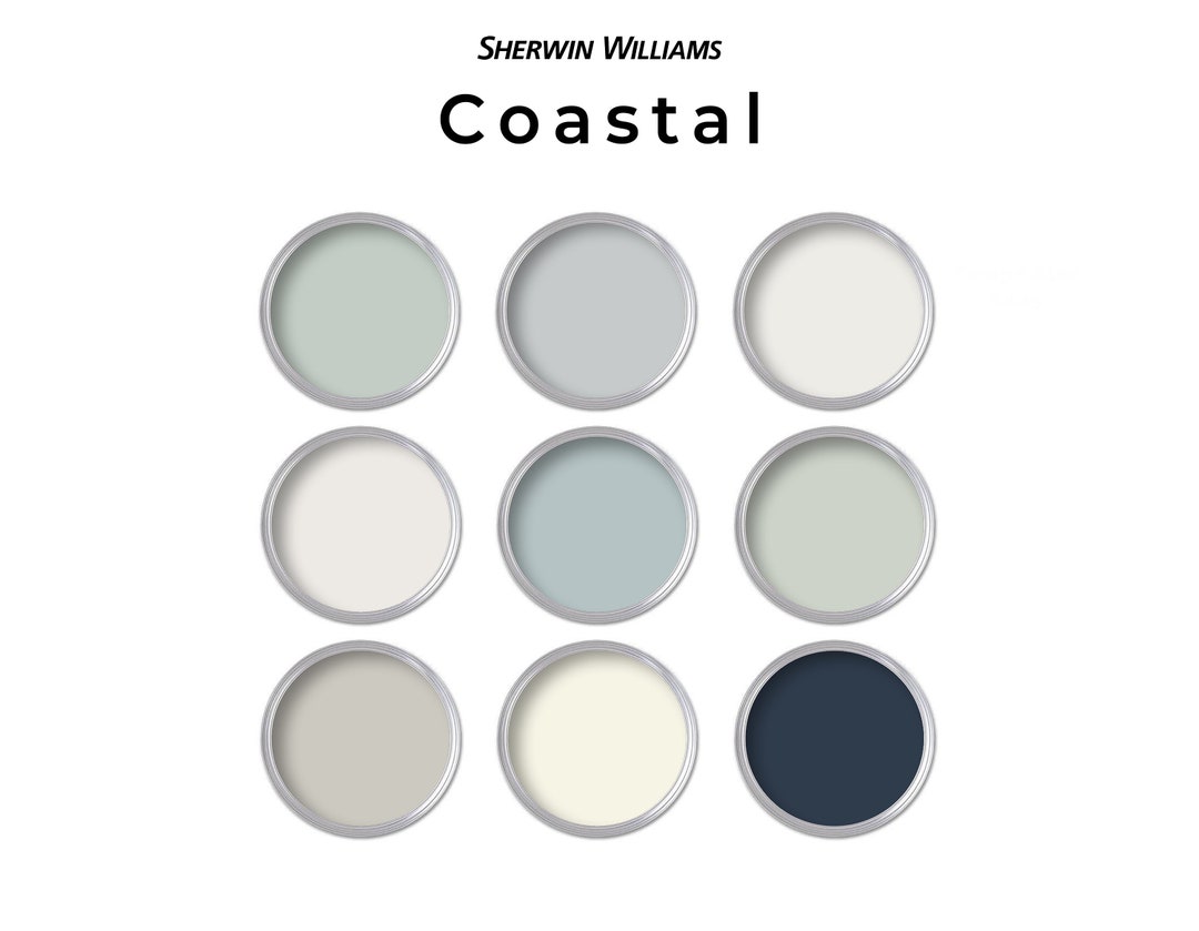 Coastal Sherwin Williams Paint Color Palette | Whole House Paint ...