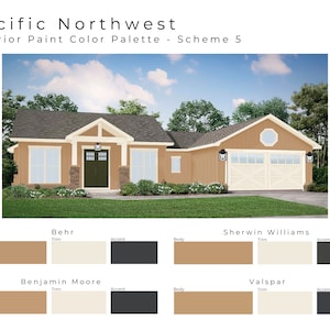 Pacific Northwest Exterior Paint Colors | 6 PNW House Color Schemes - Etsy