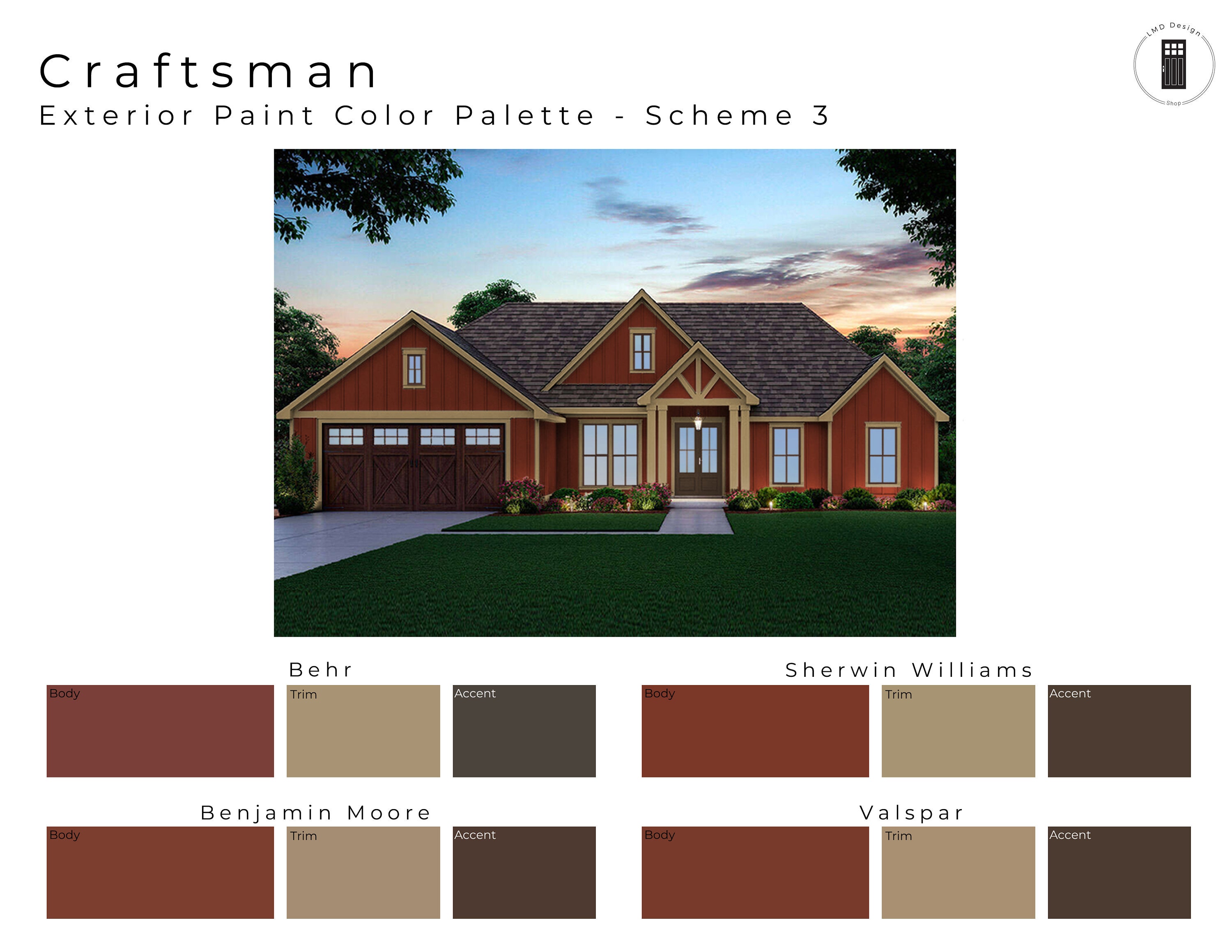 Craftsman Exterior Paint Color Palettes | Exterior House Paint Colors ...