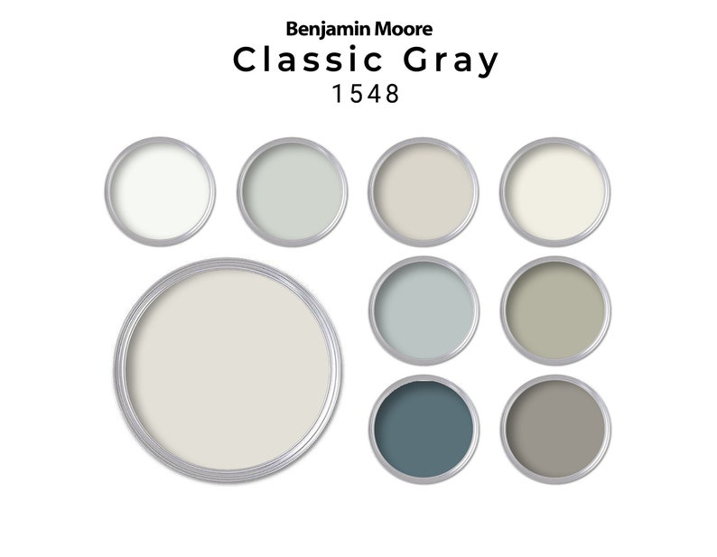 Classic Gray Benjamin Moore House Paint Palette | Classic Gray ...