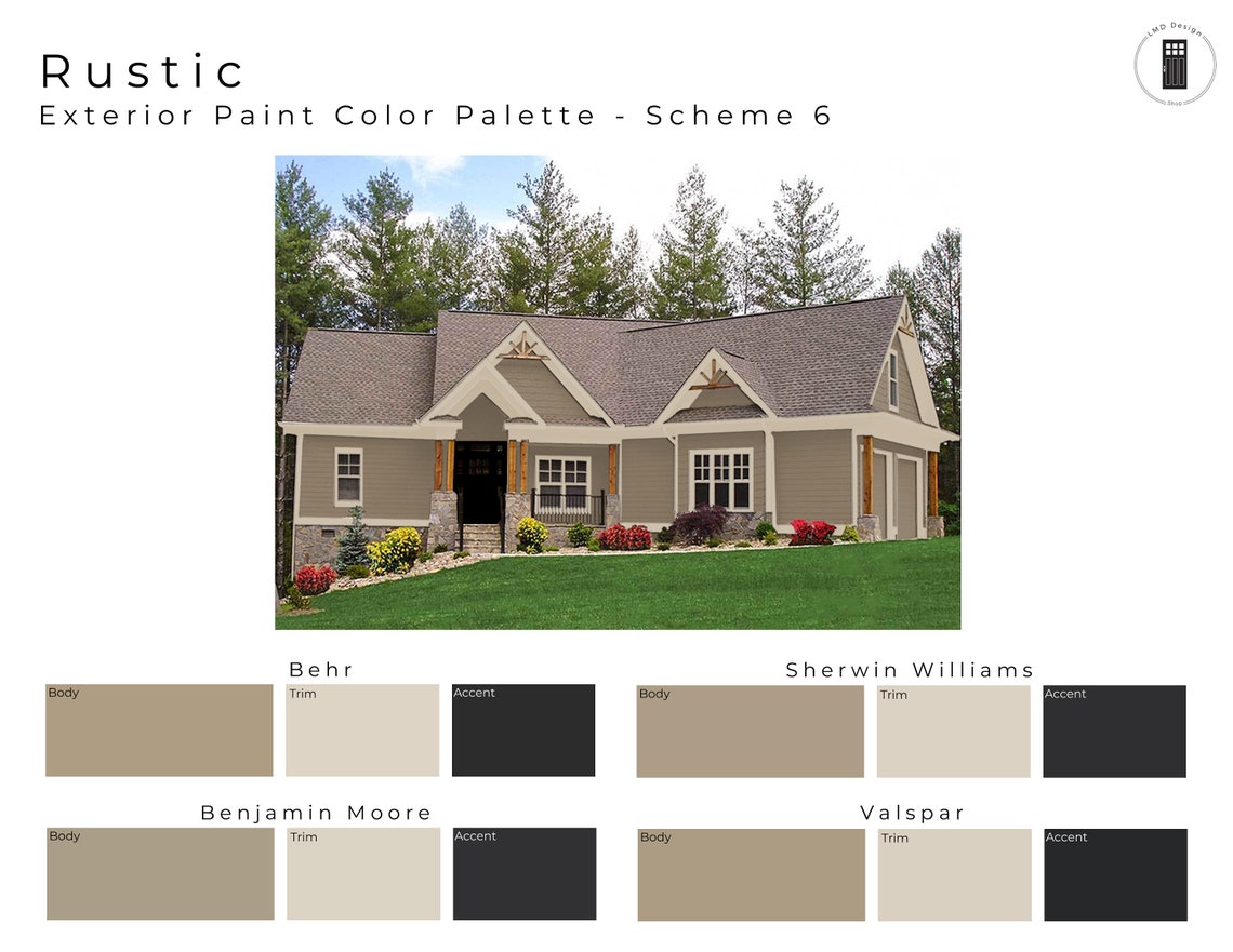 Rustic Exterior Paint Colors | 6 Rustic House Color Schemes - Etsy Canada