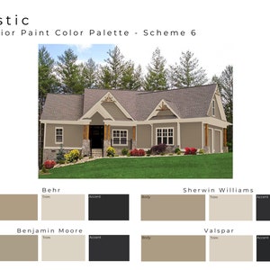 Rustic Exterior Paint Color Palettes | Paint Colors for Exterior - Etsy