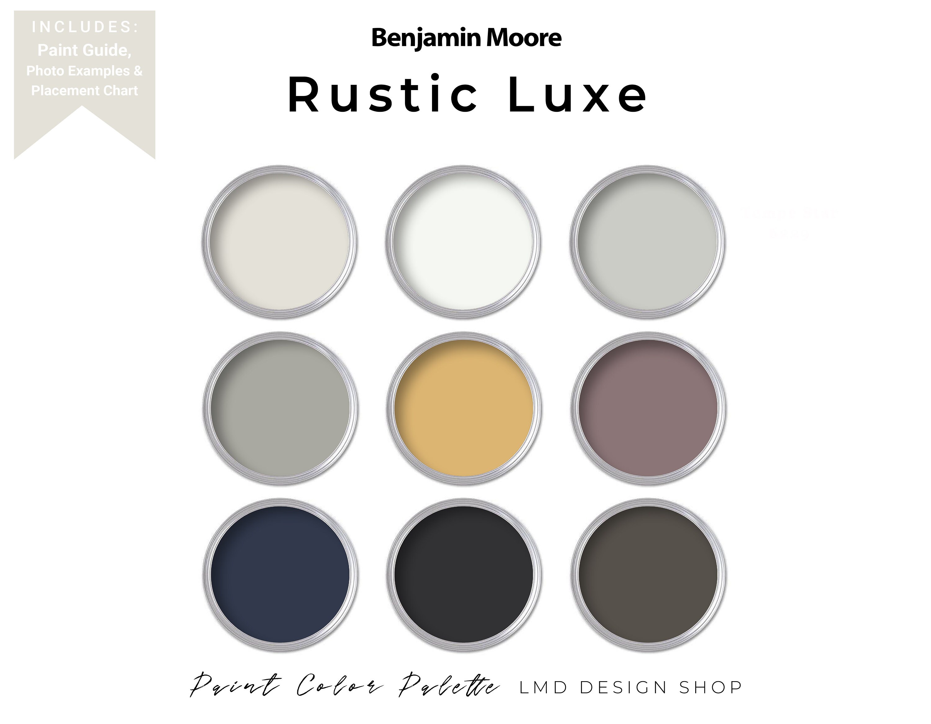 Benjamin Moore Rustic Paint Color Palette Whole House Paint - Etsy