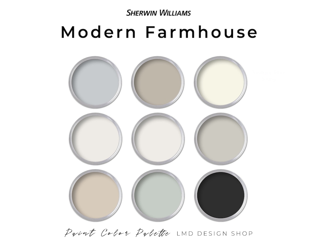 Modern Farmhouse Sherwin Williams Paint Palette Whole Home Color ...