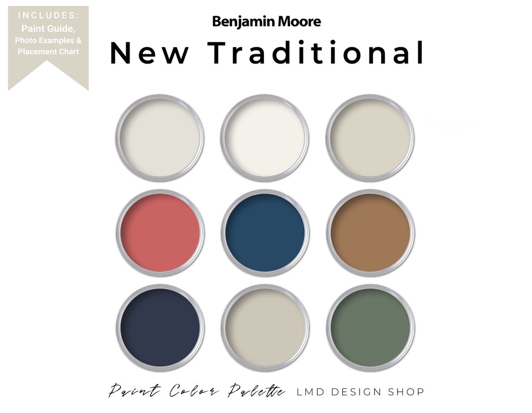 Benjamin Moore Traditional Paint Color Palette Whole House - Etsy