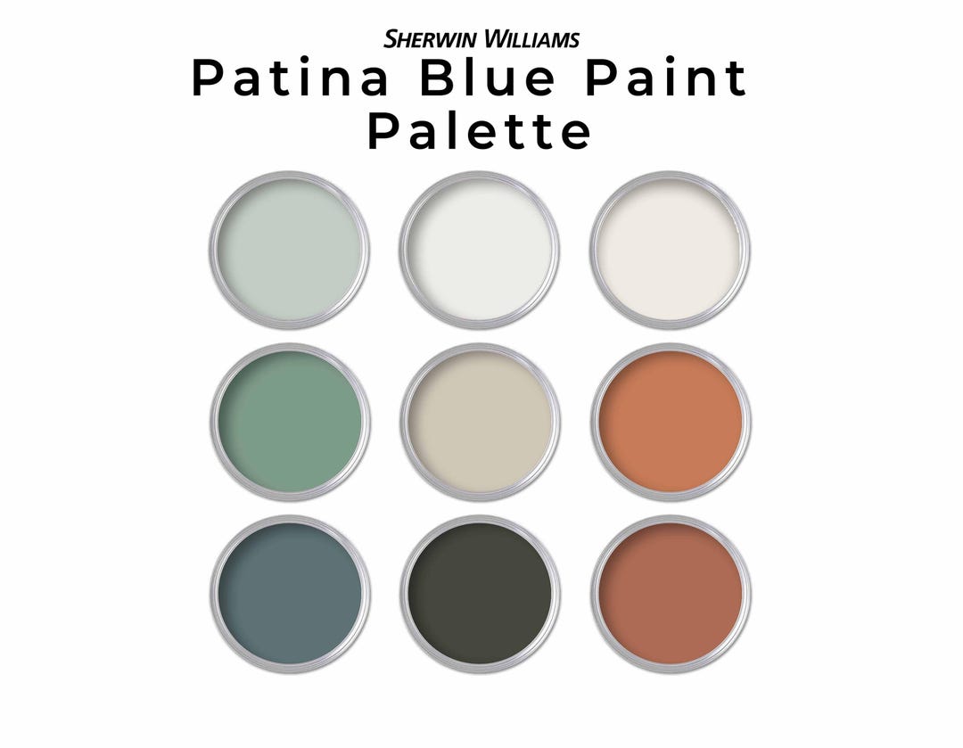 2026 Etsy Color of the Year Patina Blue Paint Palette | Sherwin ...