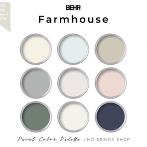 Farmhouse Behr Paint Color Palette Home Interior Paint - Etsy