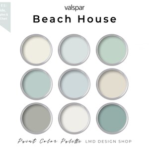 Beach House Valspar Paint Color Palette Whole House Paint - Etsy