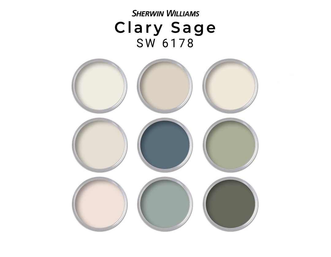Clary Sage Sherwin Williams Paint Color Palette | Clary Sage Whole ...