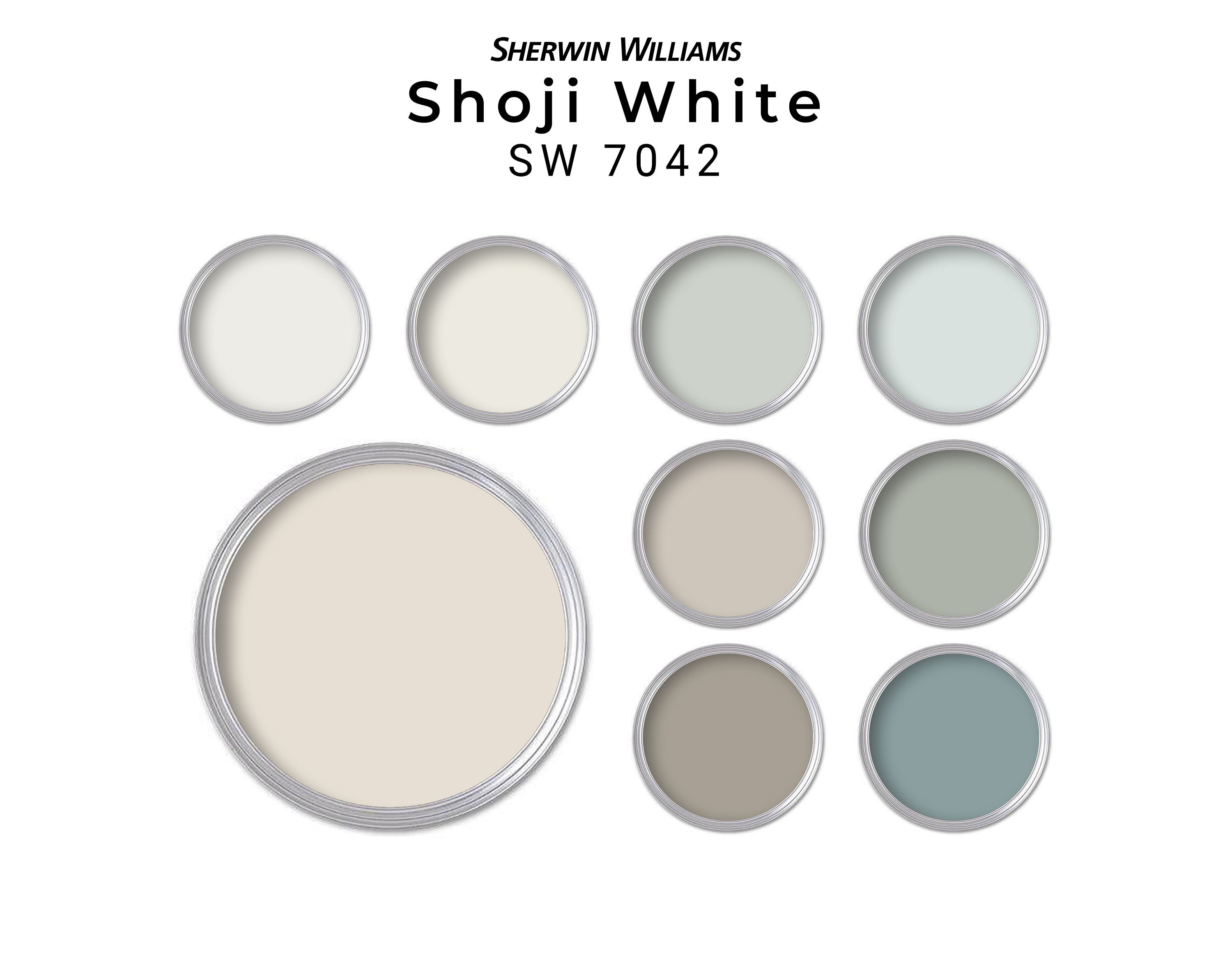 Sherwin Williams Shoji White Paint Palette Shoji White Whole House Paint Color Palette - Etsy