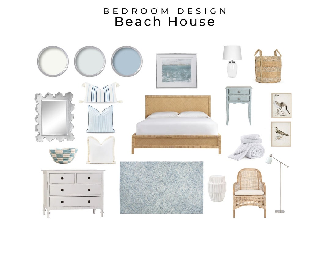 Bedroom Design Beach House Coastal Mood Board | Coastal Beach Bedroom ...