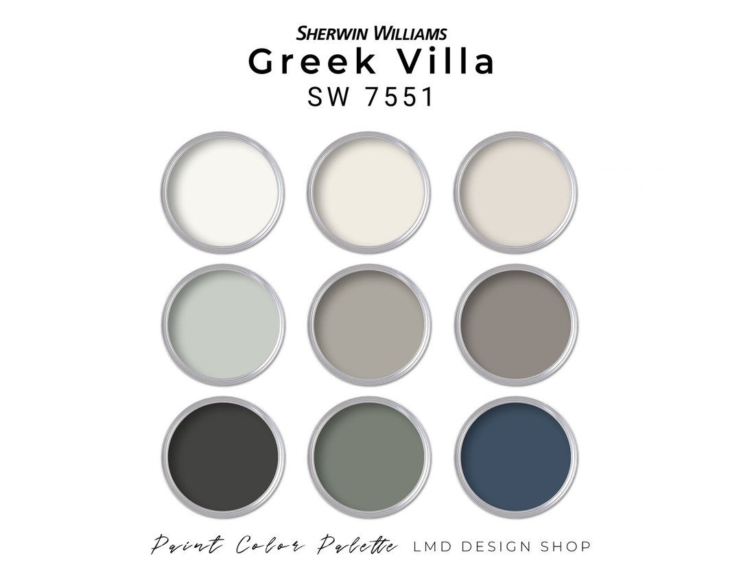 Greek Villa Sherwin Williams Paint Color Palette Greek Villa Whole ...