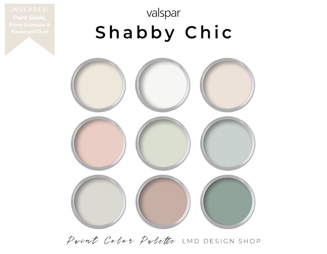 Shabby Chic Valspar Paint Color Palette Cottage House - Etsy