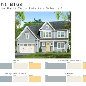 Light Blue Exterior House Paint Palettes | Light Blue House Exterior ...