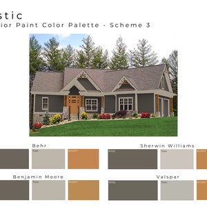 Rustic Exterior Paint Color Palettes | Paint Colors for Exterior - Etsy