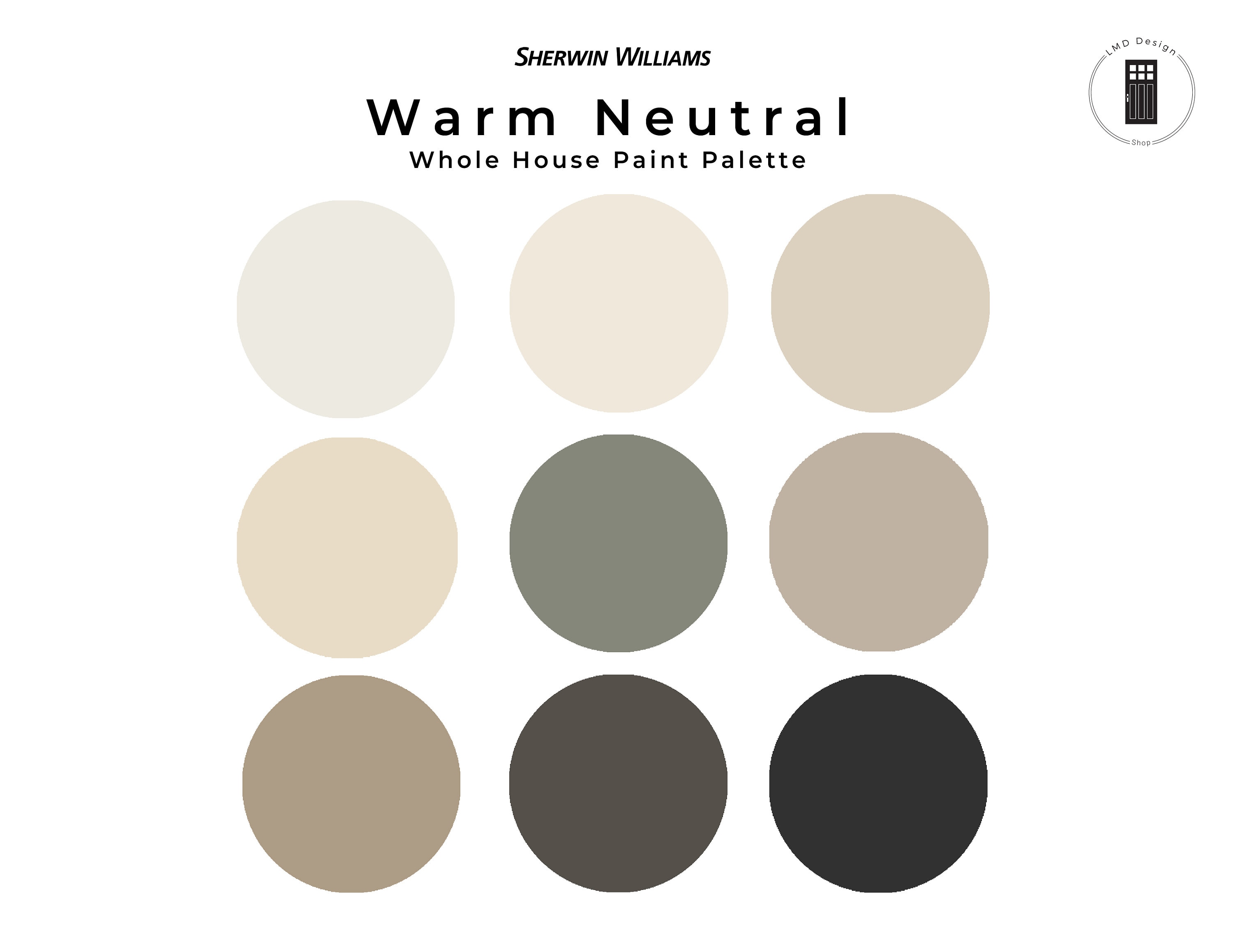 Neutral, Warm Sherwin Williams Paint Color Palette Cozy Warm Interior ...