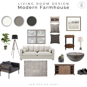 Modern Farmhouse Room Design Bundle | Rustic House Design Mood Board ...