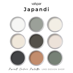 Japandi Valspar Paint Color Palette Earth Tone Interior Paint Colors - Etsy