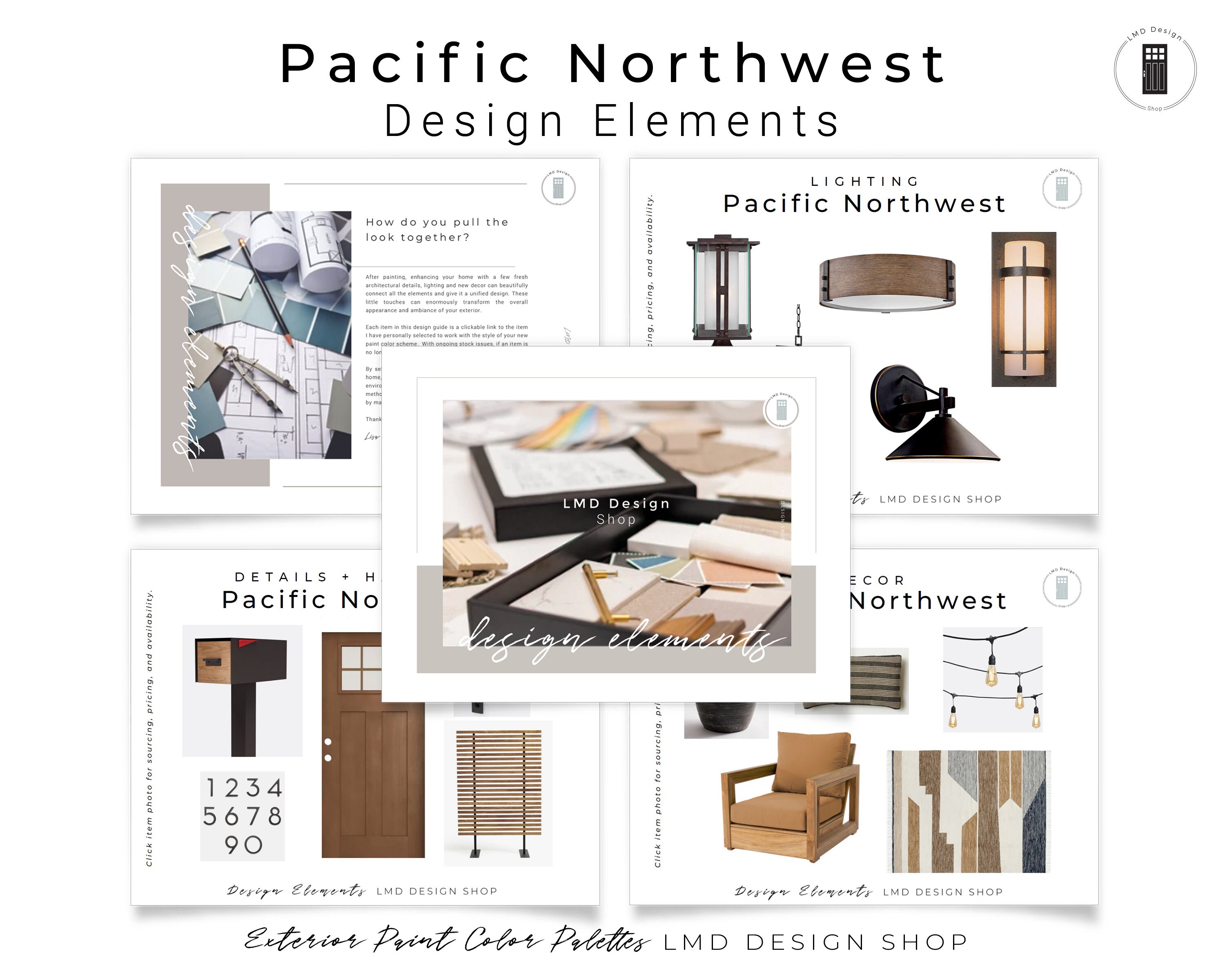 Pacific Northwest Exterior Paint Colors | 6 PNW House Color Schemes - Etsy