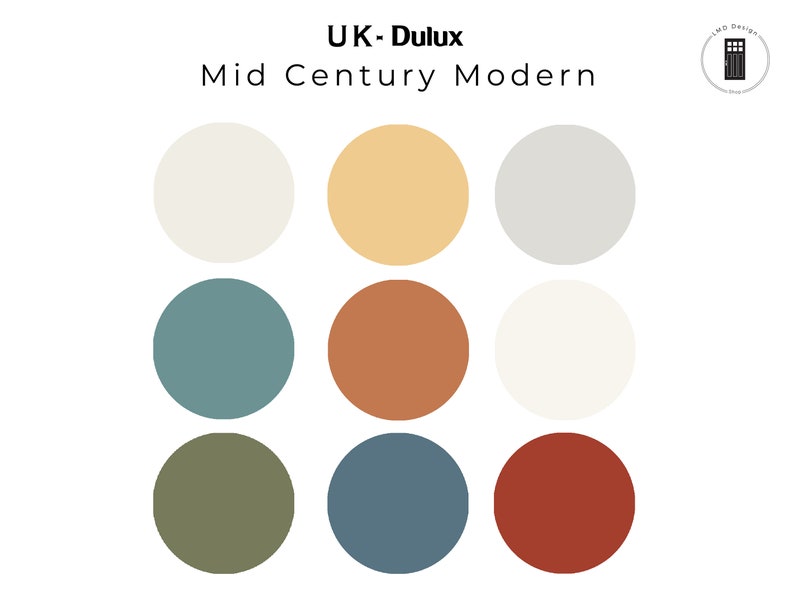 UK Dulux Mid Century Modern Paint Color Palette | Dulux (UK Color Codes ...