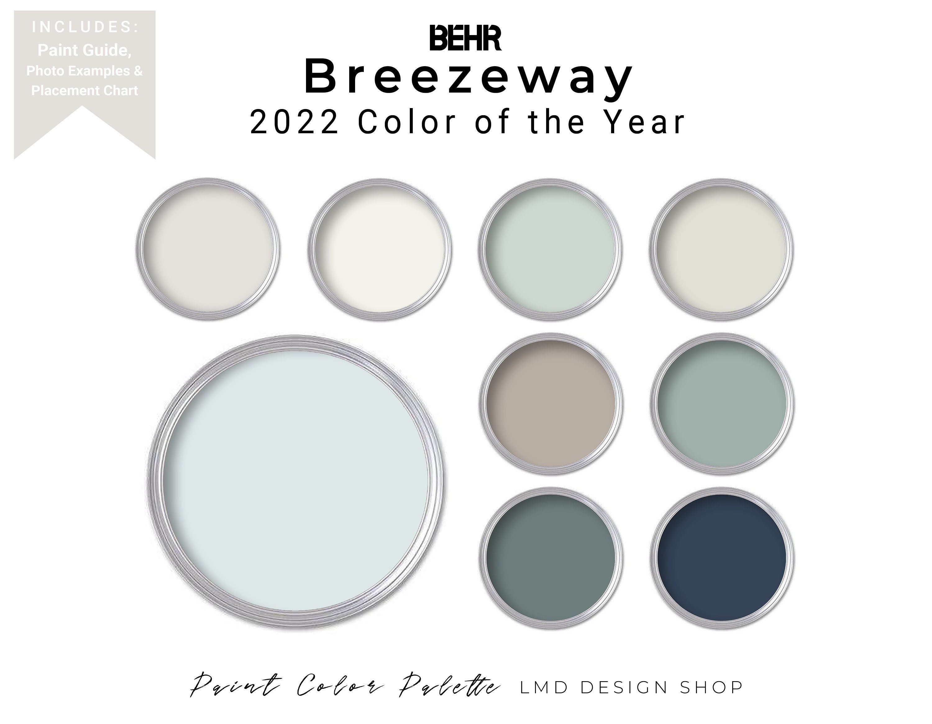 Breezeway Behr Paint Color Palette Interior Home Paint Color - Etsy Canada