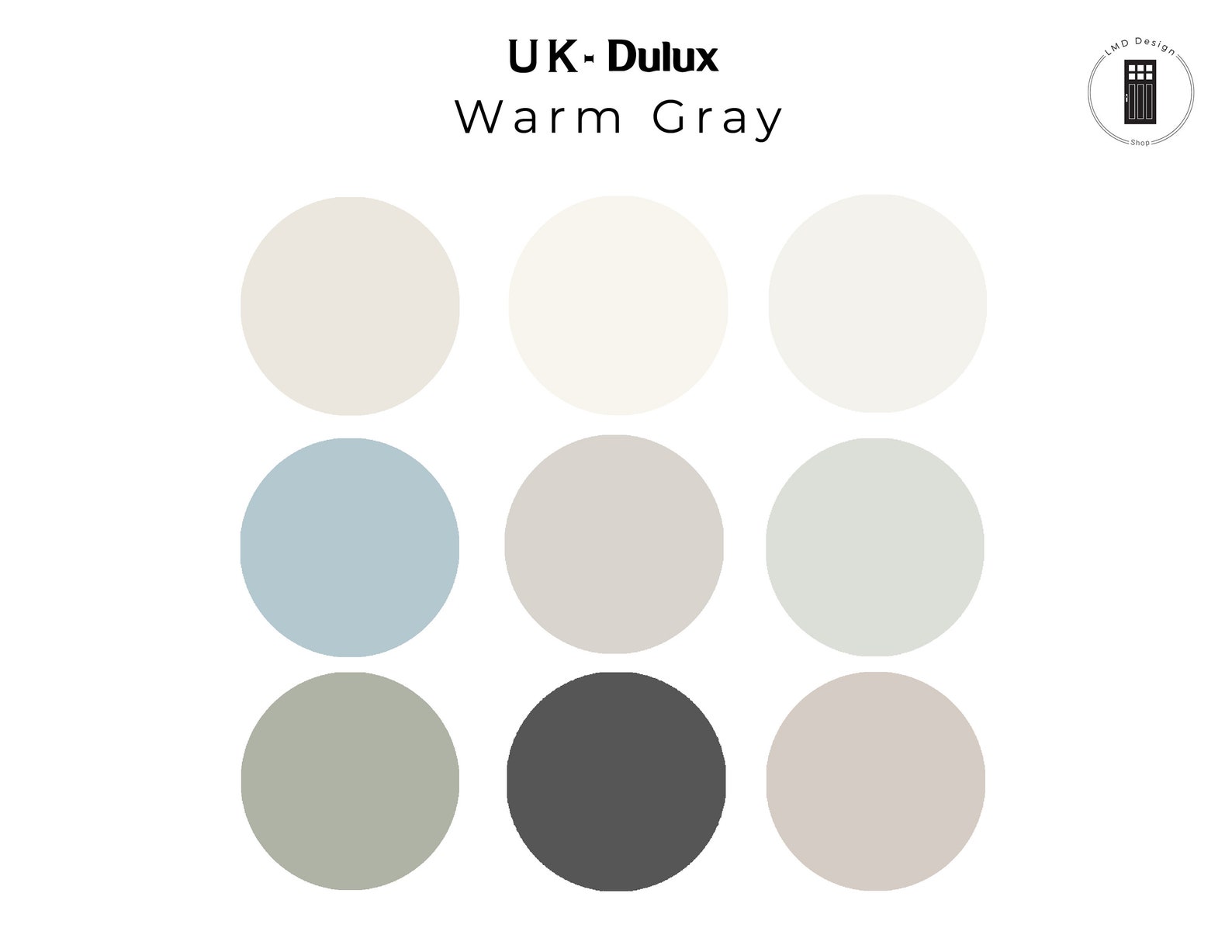 Warm Gray UK Dulux Paint Color Palette | Dulux (UK Color Codes) Gray ...
