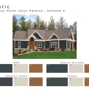 Rustic Exterior Paint Color Palettes | Paint Colors for Exterior - Etsy